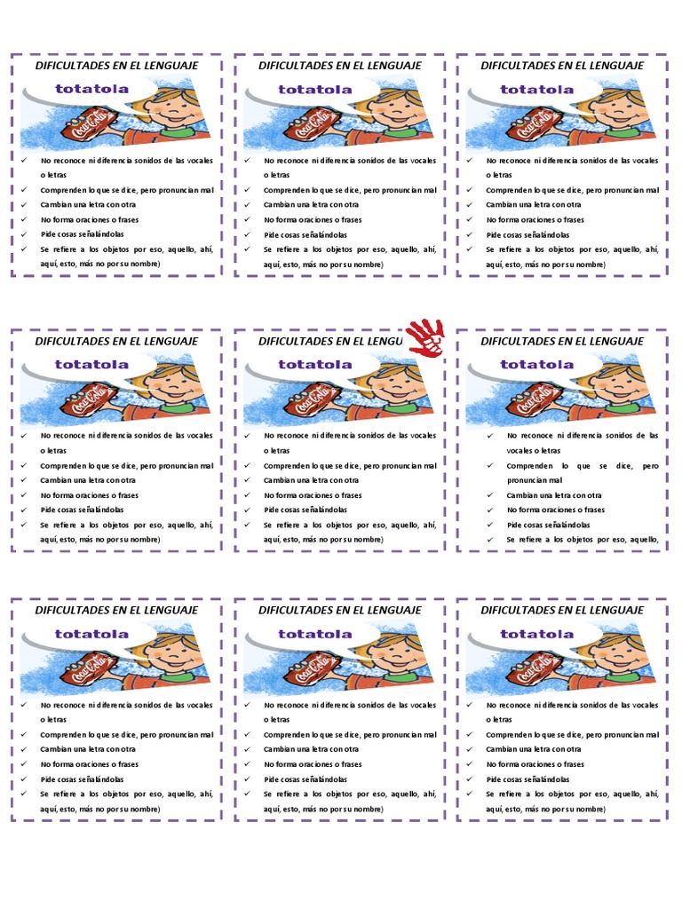 EJERCICIOS DE TERAPIA DE LENGUAJE | PDF | Vocal | Cognición
