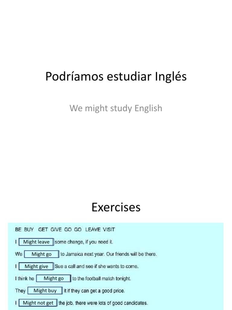 Might and Might Not Exercises PDF | PDF