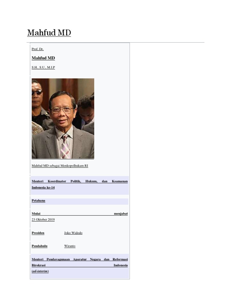 Bapak Mahfud MD | PDF