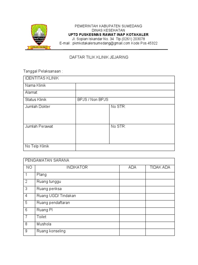 Daftar Tilik Jejaring | PDF | Kesehatan Holistik | Sains & Matematika