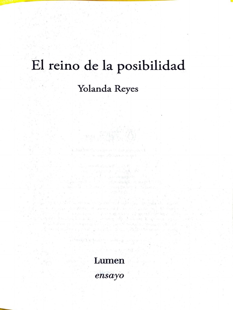 Fragmento El Reino de La Posibilidad - Yolanda Reyes | PDF