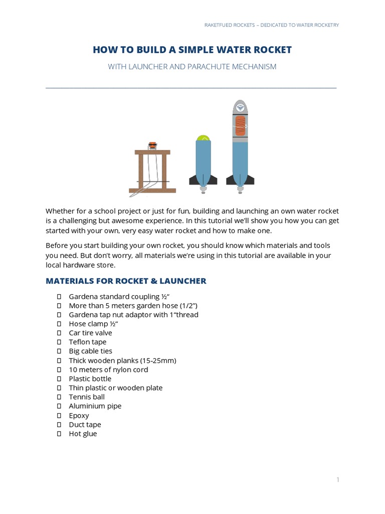 Build Your Own Water Rocket Guide | PDF | Rocket | Adhesive