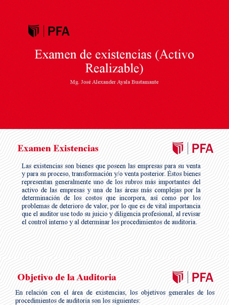 Examen de Existencias (Activo Realizable) | PDF | Auditoría | Contralor