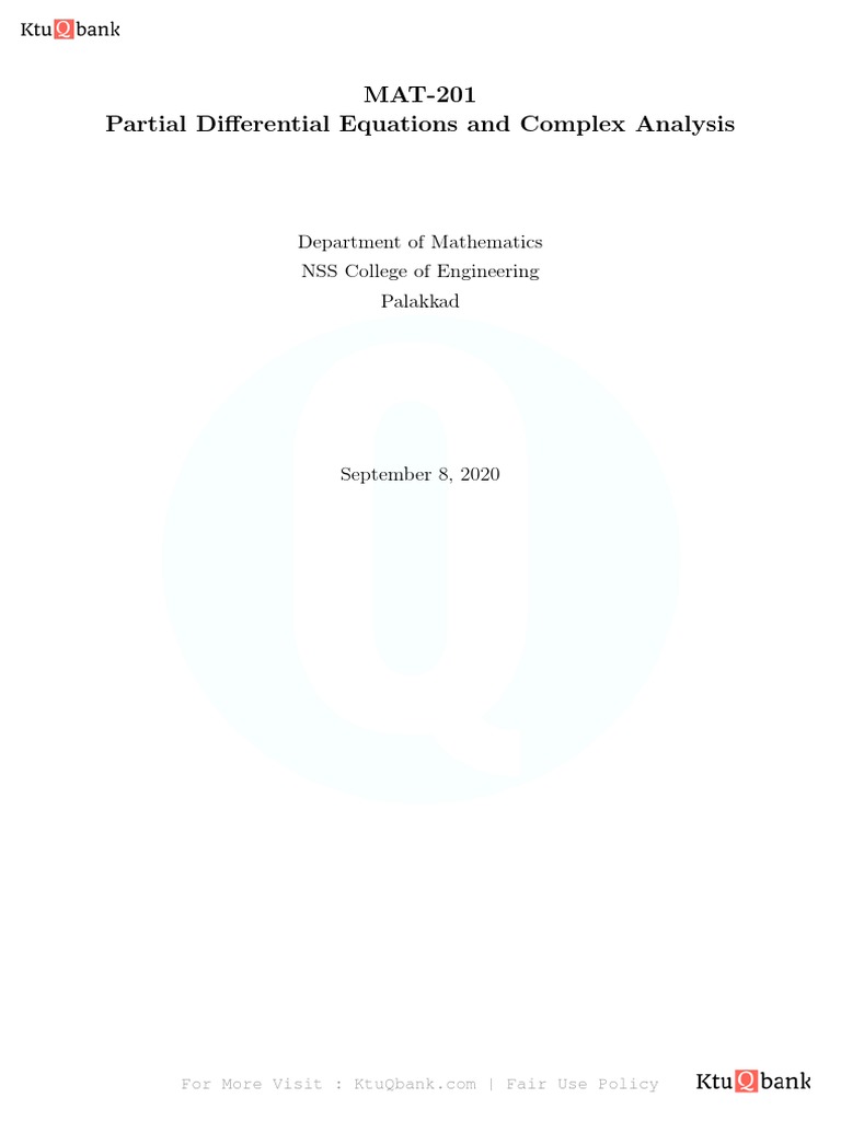 MAT201 Module 1 - KQB KtuQbank | PDF | Differential Equations | Partial Differential Equation