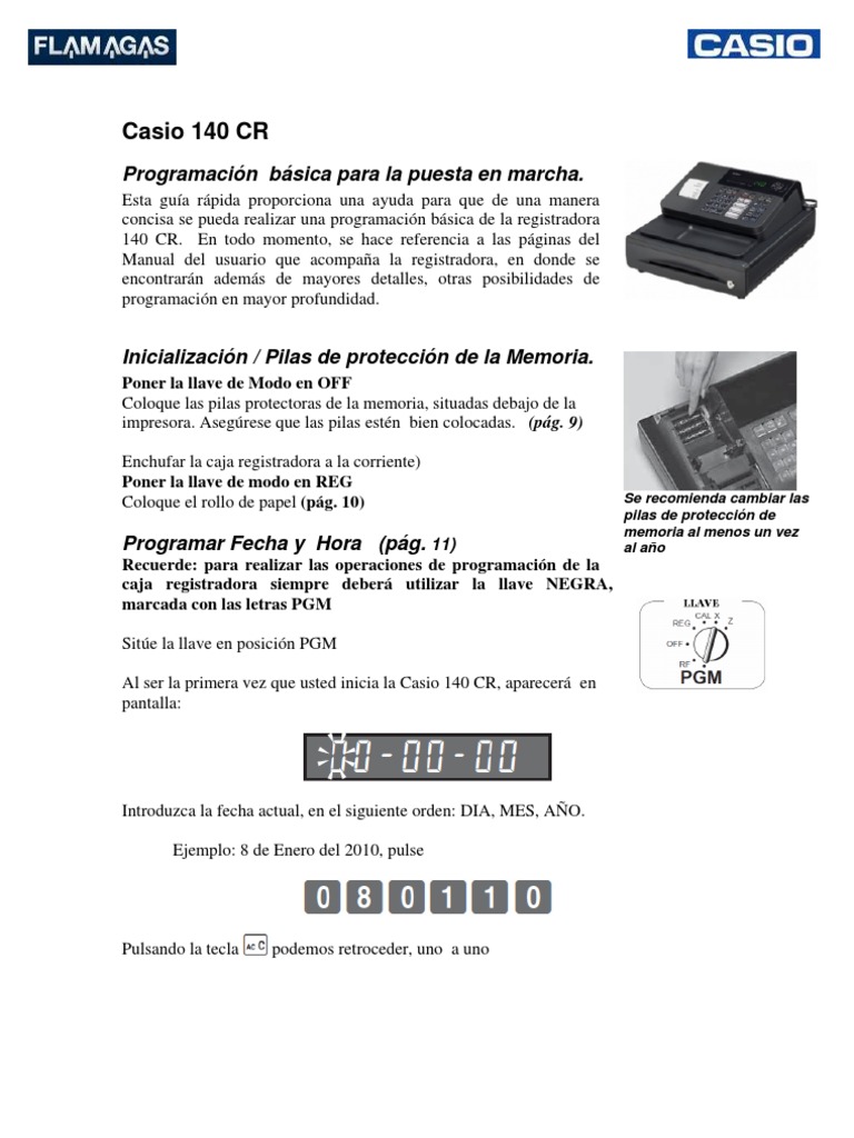 Casio 140CR Guia Rapida | PDF | Publicación | Informática