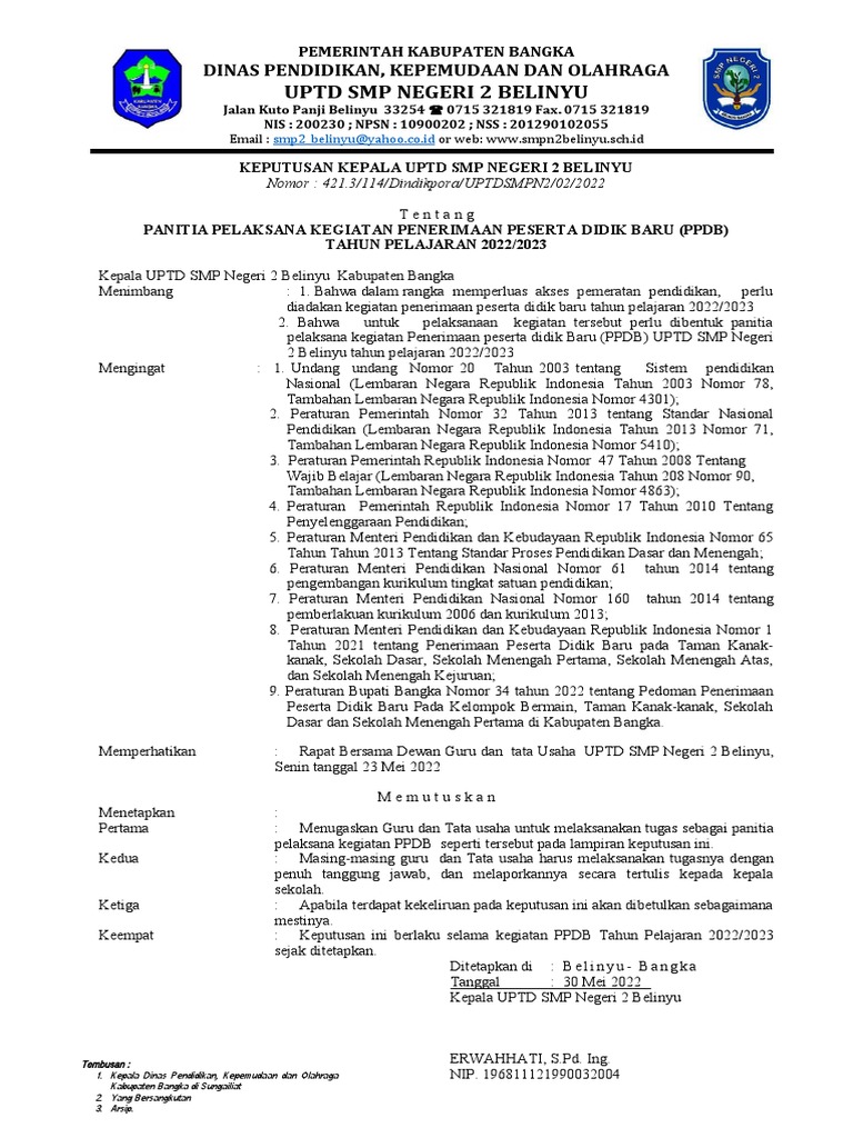 SK PPDB 2022 2023 Fix | PDF