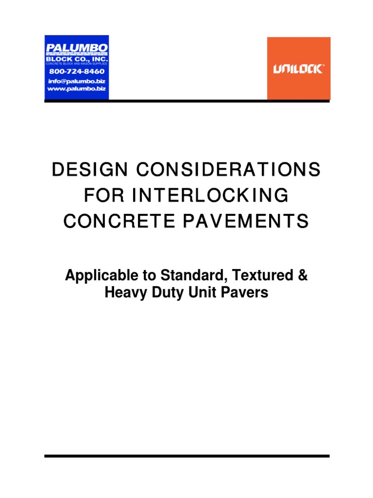 Unilock Design Considerations | PDF | Road Surface | Concrete