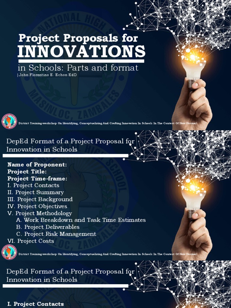 DepEd Format of A Project Proposal For Innovation (Echon) | PDF | Risk ...