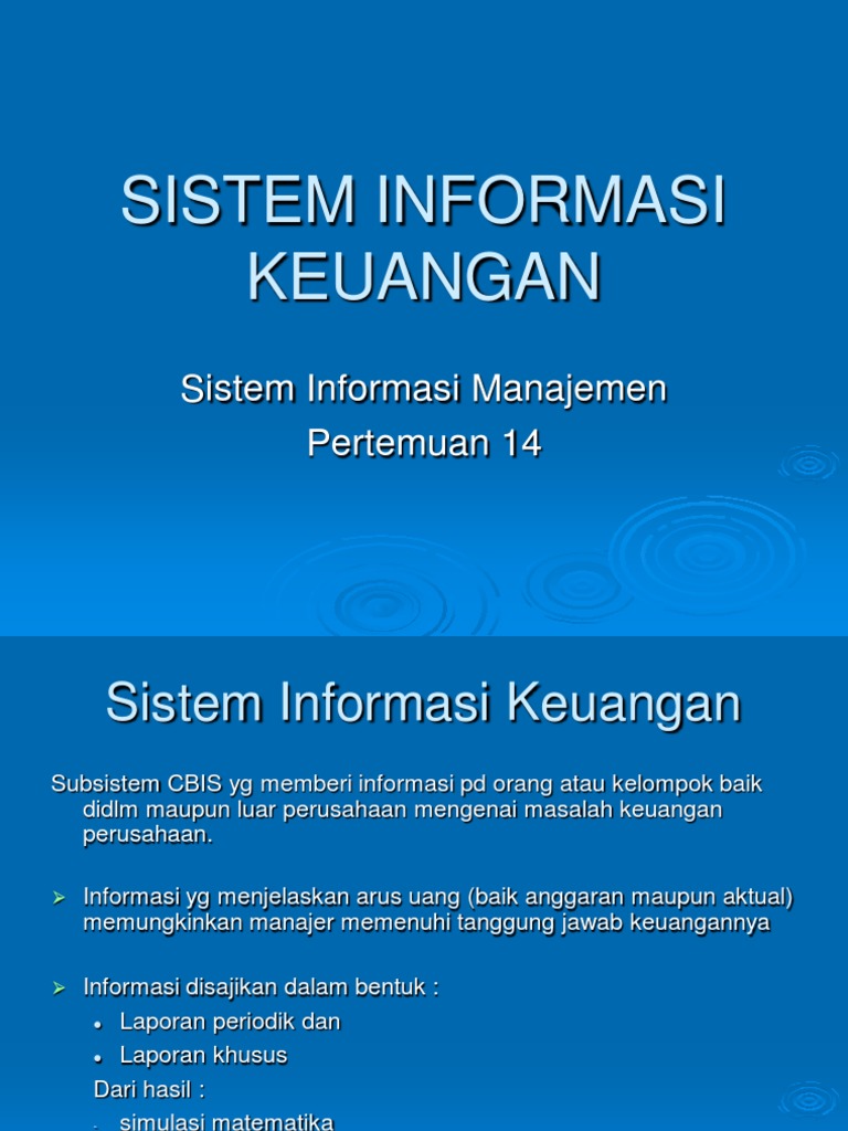Sistem Informasi Keuangan | PDF | Bisnis | Pengelolaan Keuangan & Uang