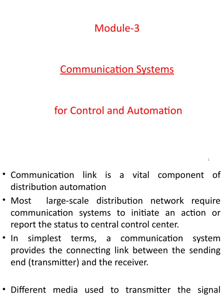 Module-3 Communication Systems For Control and Automation | Download ...