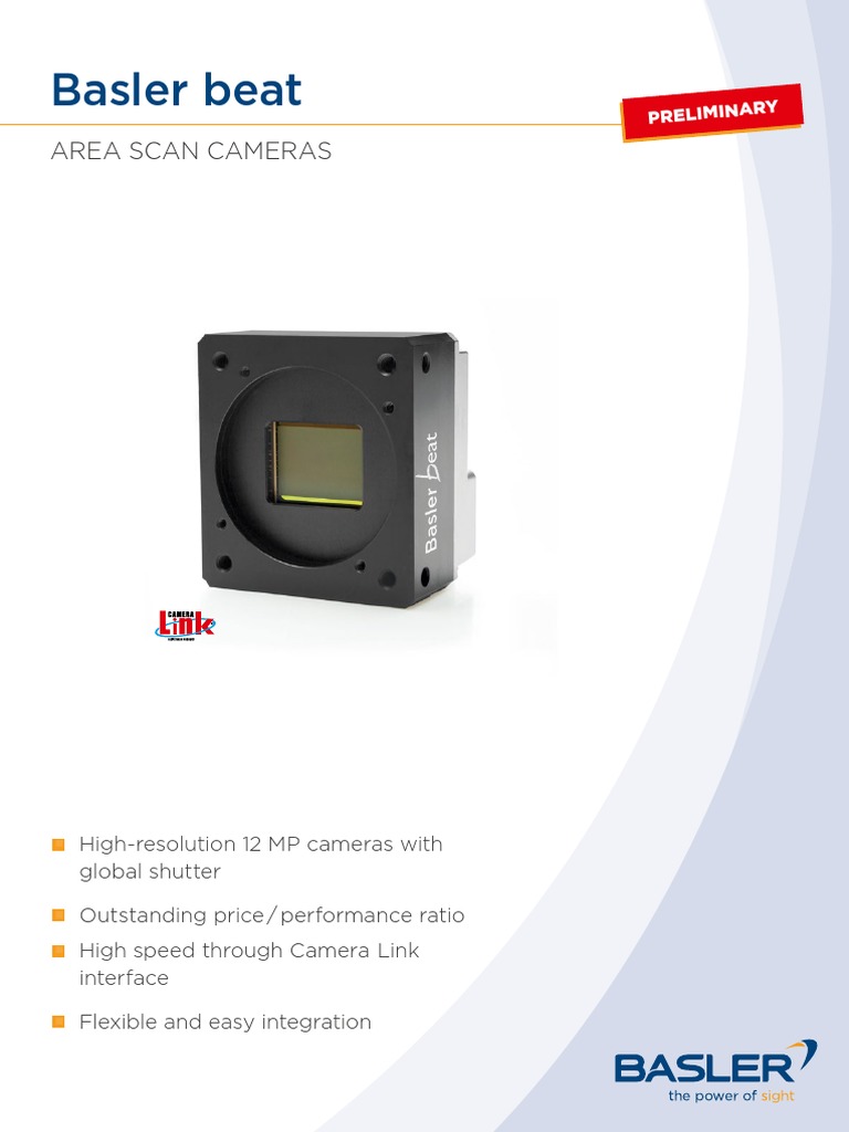 Basler Beat: Area Scan Cameras | PDF | Device Driver | Camera