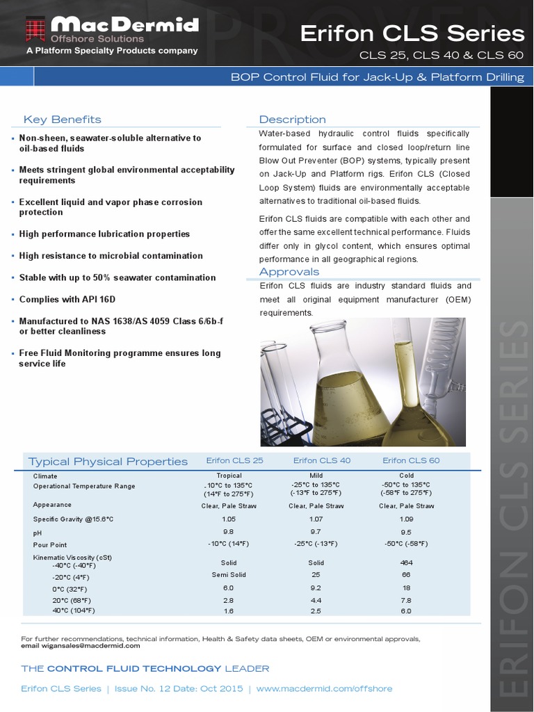 Erifon CLS Series Control Fluids | PDF | Metals | Steel