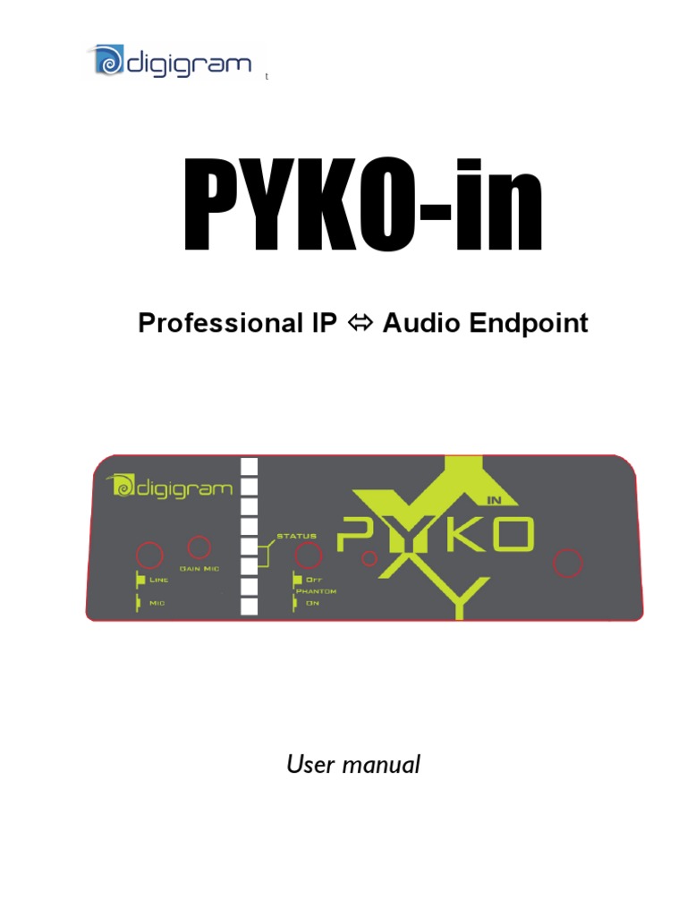 Digigram PYKO IN UM en v13 | PDF