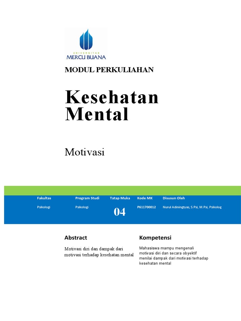 Modul 4 - Kesehatan Mental | PDF