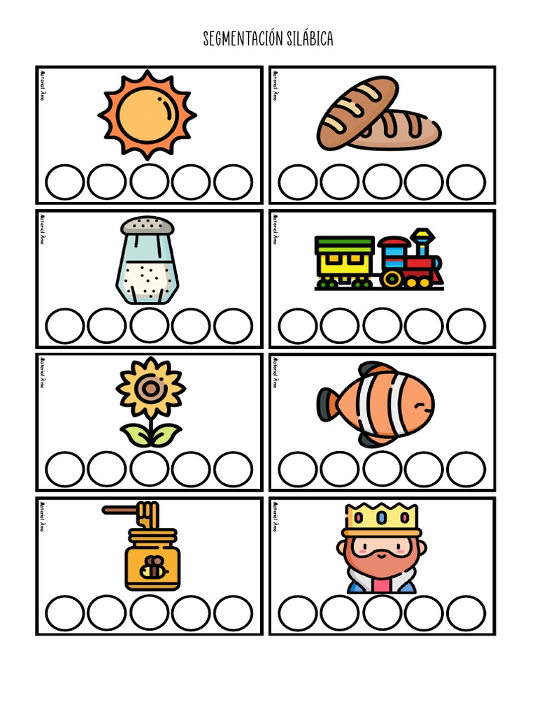 Conciencia Fonológica - Segmentación Silábica | PDF