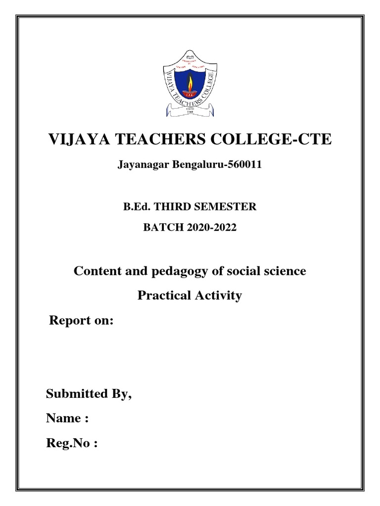 Social Science 3rd Sem Practical Activity | PDF
