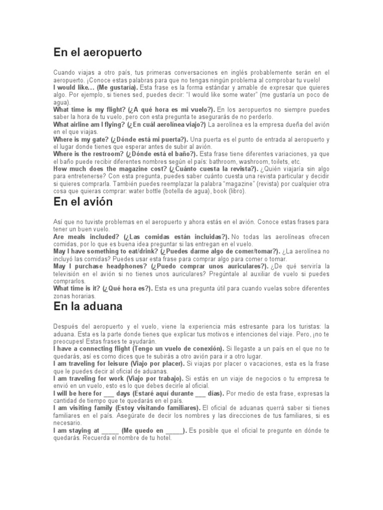 En El Aeropuerto - QUESTIONS | PDF