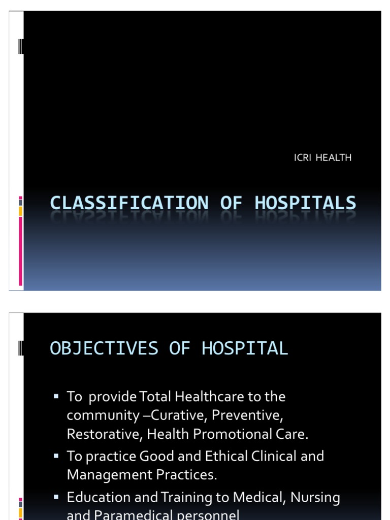 Classification of Hospitals | PDF | Hospital | Health Care