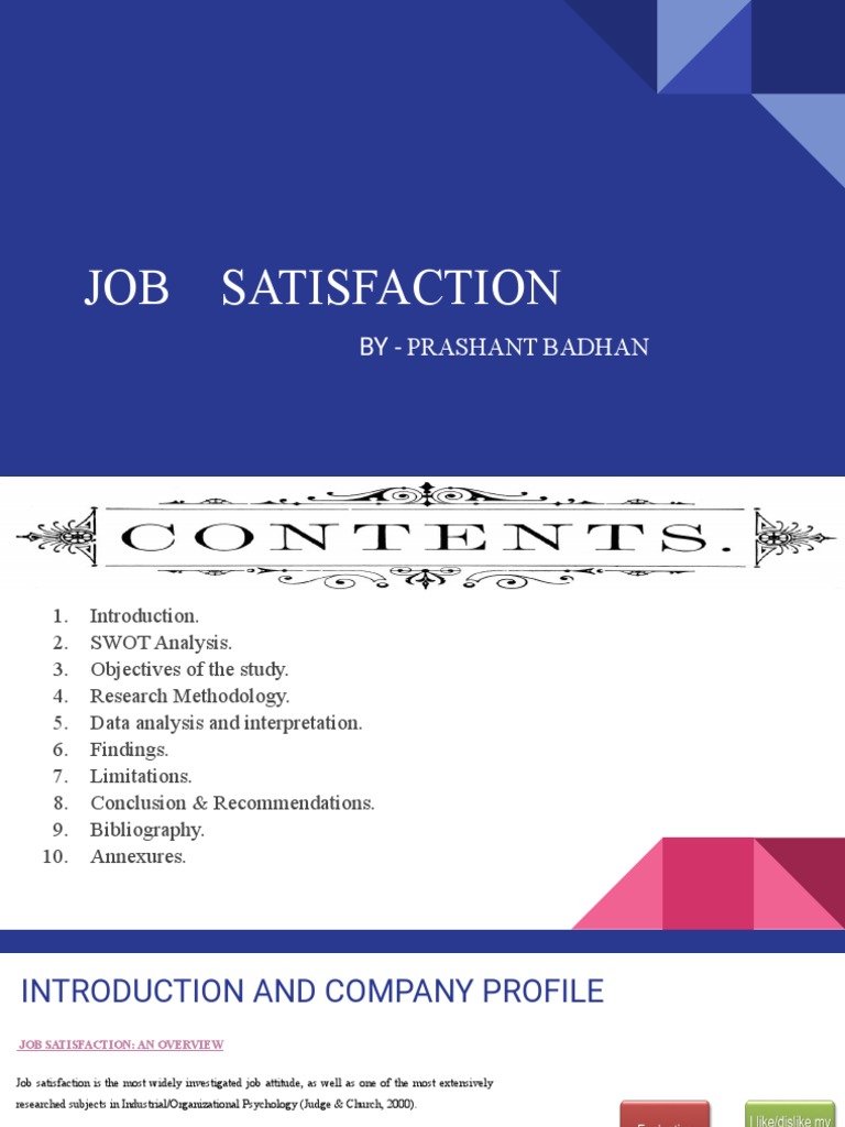 Job Satisfaction | PDF | Job Satisfaction | Sampling (Statistics)