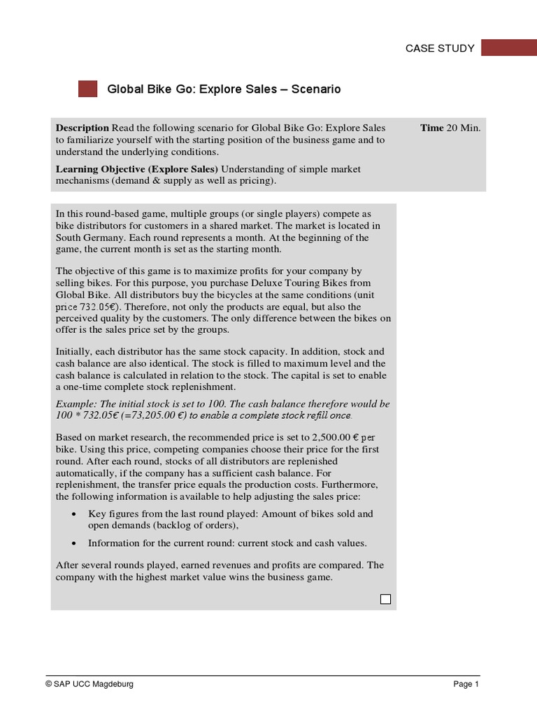 Global Bike Go Sales Strategy Case Study | PDF | Stocks | Prices