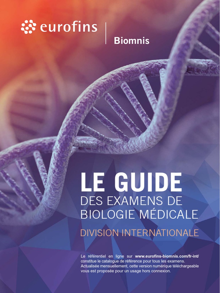 Guide Des Examens Eurofins Biomnis Division Internationale Juin 2018 | PDF | Pathologie clinique ...