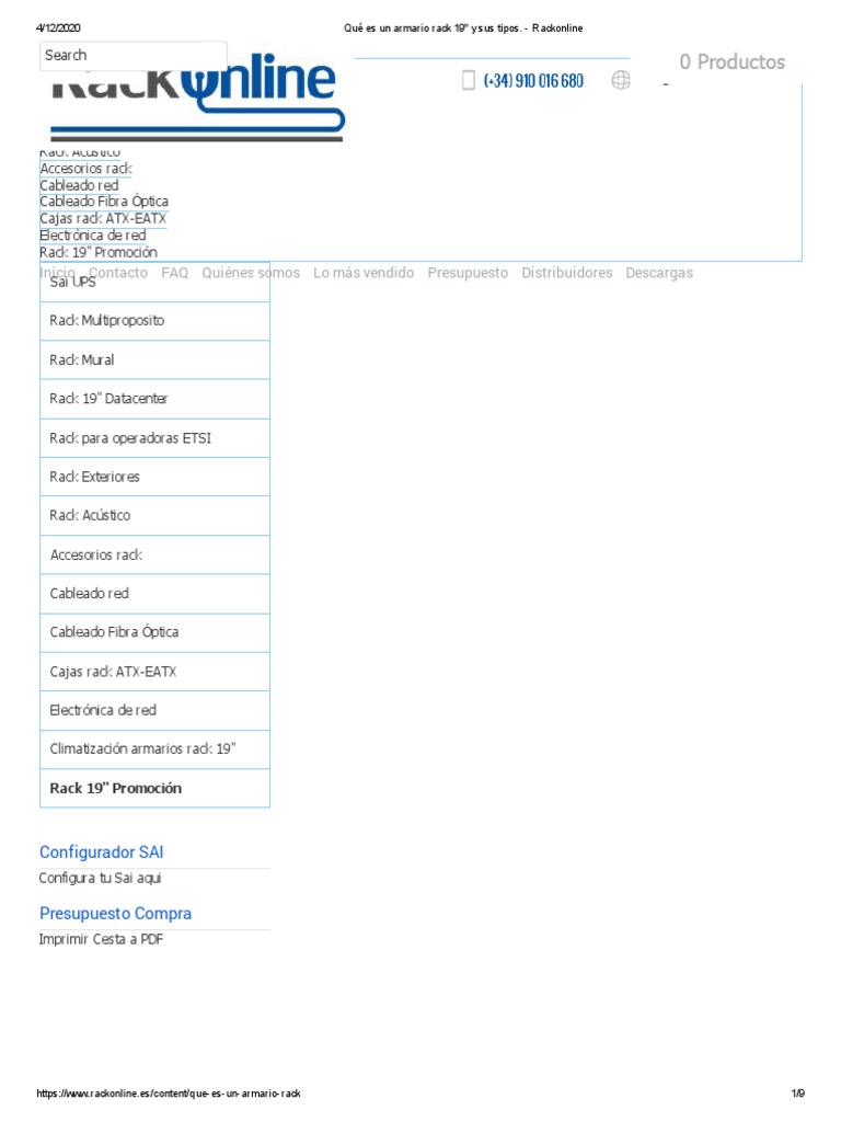 Qué Es Un Armario Rack 19 - y Sus Tipos. - Rackonline | PDF ...