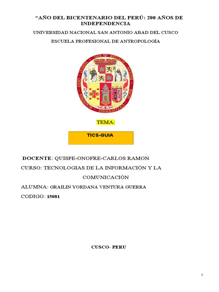 Guia Tics | PDF | Red de computadoras | Periférico