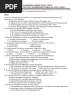 Ethiopian Exit Exam Model Questions | PDF | Governance | State (Polity)