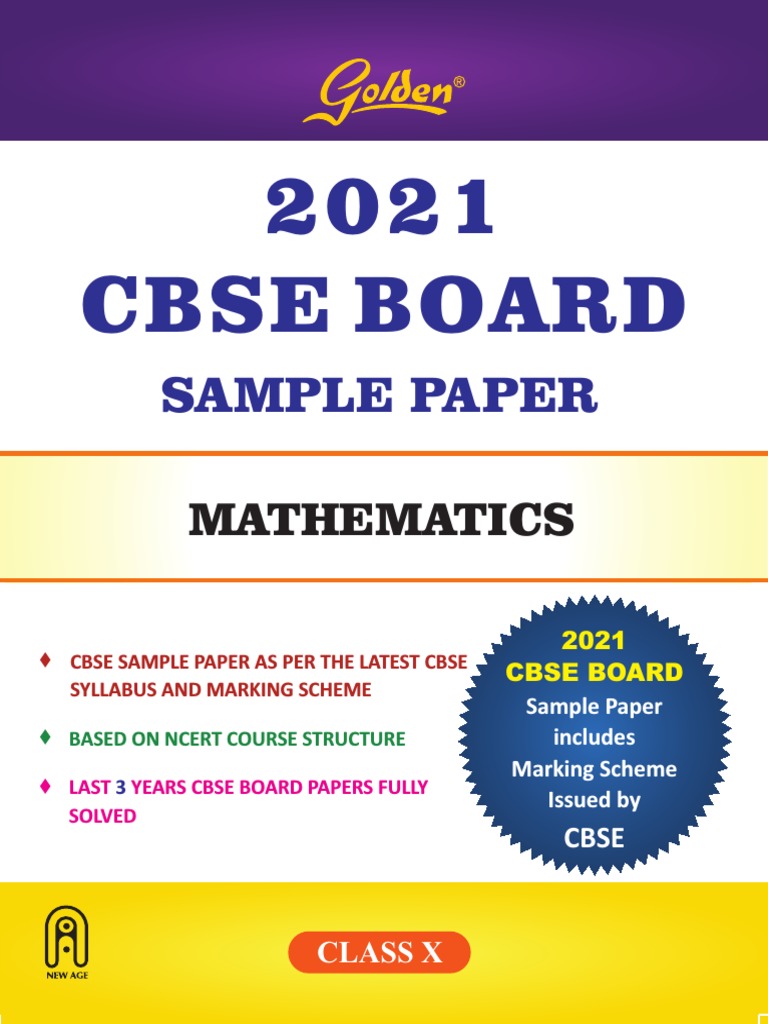 GOLDEN CBSE Board Sample Paper 2020-2021 Mathematics-X | PDF | Circle ...