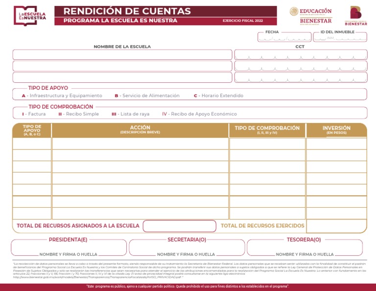 18 Formato Rendición Cuentas-2022!05!04 | Descargar gratis PDF | Privacidad de la información ...