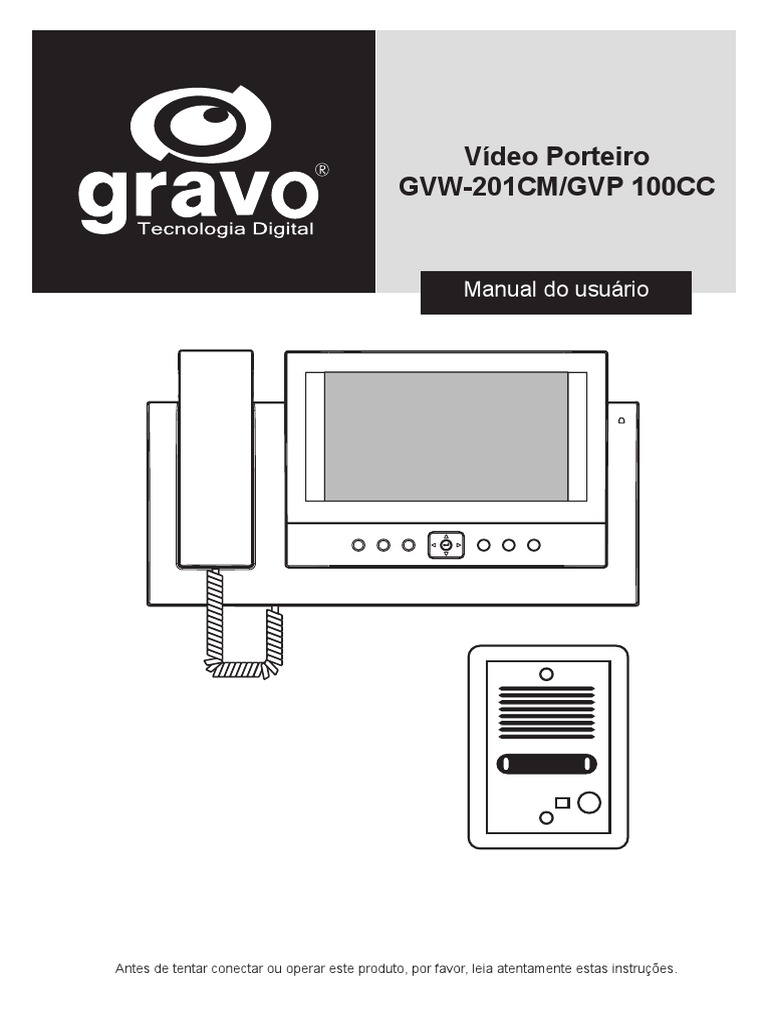 Manual porteiro eletrônico Gravo | PDF | Câmera | Vídeo