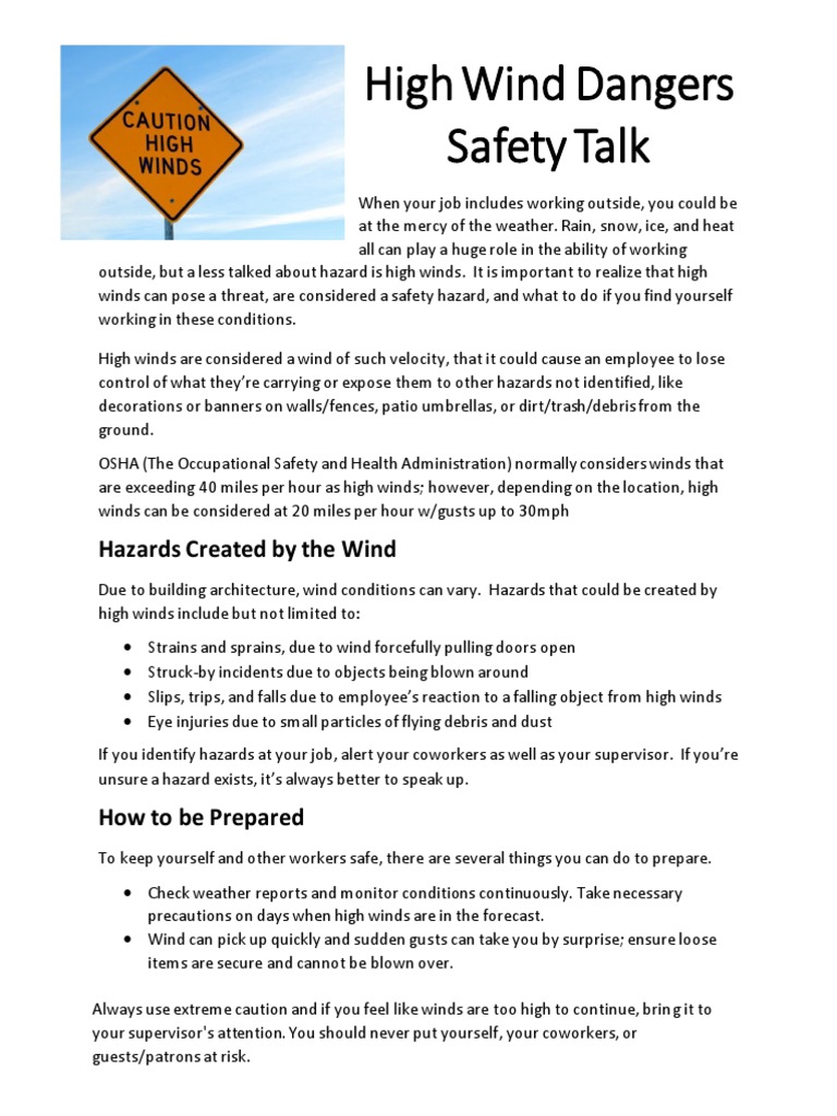 Outdoor Worker Wind Safety Tips | PDF
