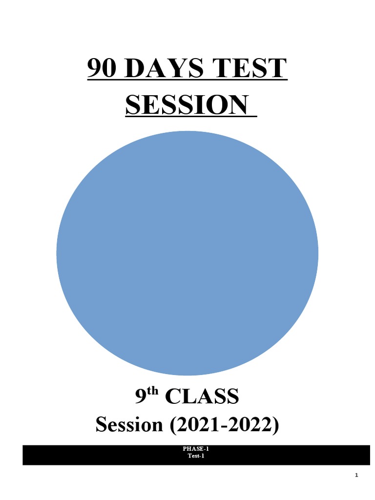 9th Class Test Session 2022 | PDF