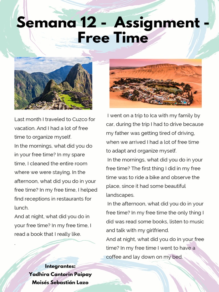 (AC-S12) Week 12 - Task Assignment - Free Time | PDF