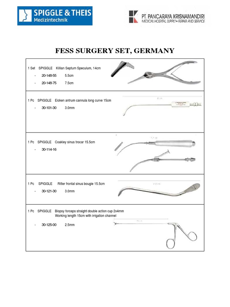 Fess Sinus Surgery Set | PDF