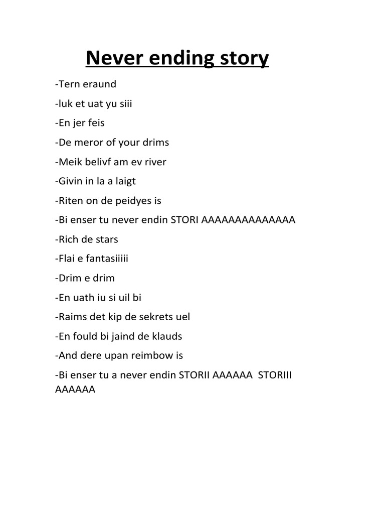 Never Ending Story | PDF