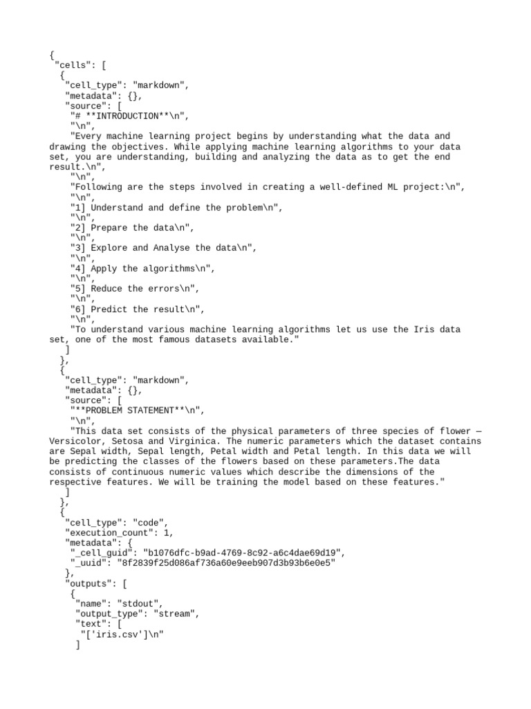 Machine Learning With Iris Dataset - Ipynb | PDF | Machine Learning | Computer Science