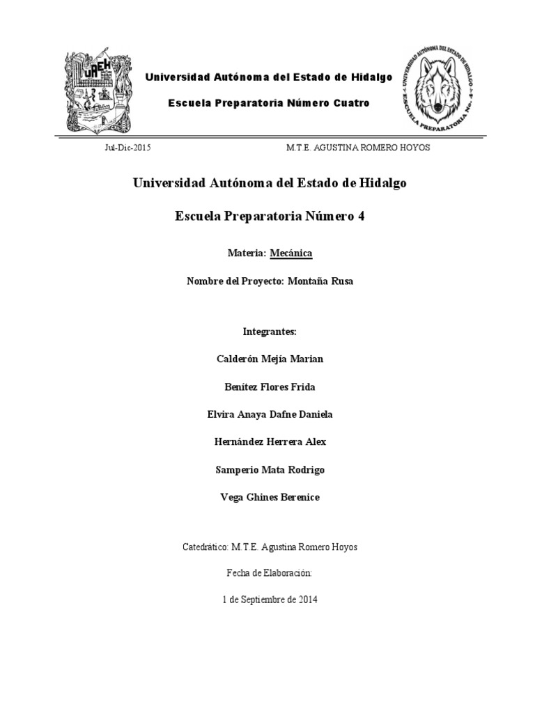 3º5 Proyecto La Montaña Rusa | PDF | Fuerza | Aceleración