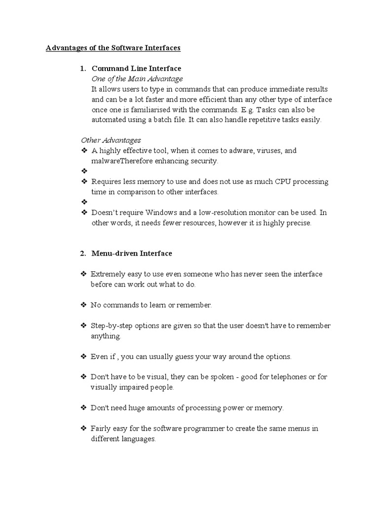 Advantages of The Software Interfaces | PDF | Graphical User Interfaces ...
