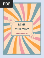 Annotations RPMS 2021 2022 | PDF | Learning | Teachers