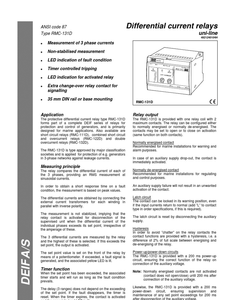 RMC 131d | PDF | Relay | Electrical Engineering