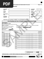 KET Reading and Writing Answer Sheet | PDF