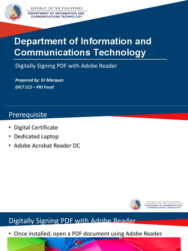 PNPKI v2 Part 3.1 Digitally Signing PDF With Adobe Reader | PDF | Computer File | Digital Technology
