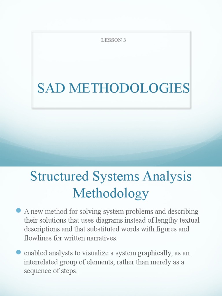 SAD - Lecture 04A - SAD METHODOLOGIES | PDF | Software Development Process | Software Engineering