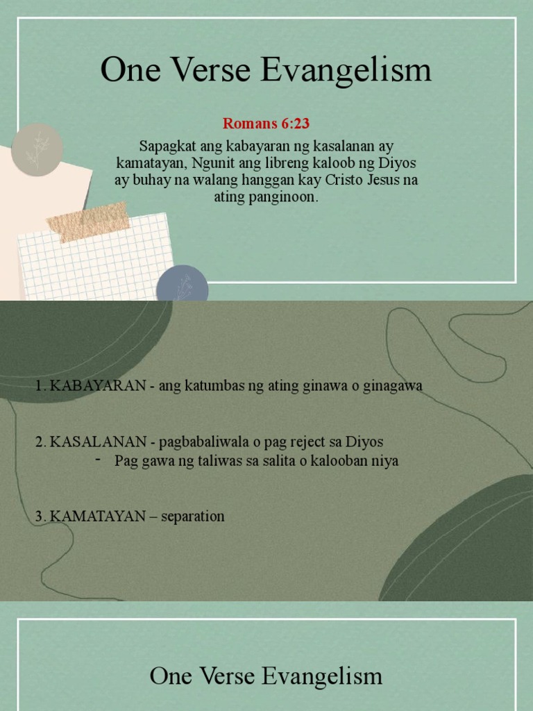 One Verse Evangelism | PDF