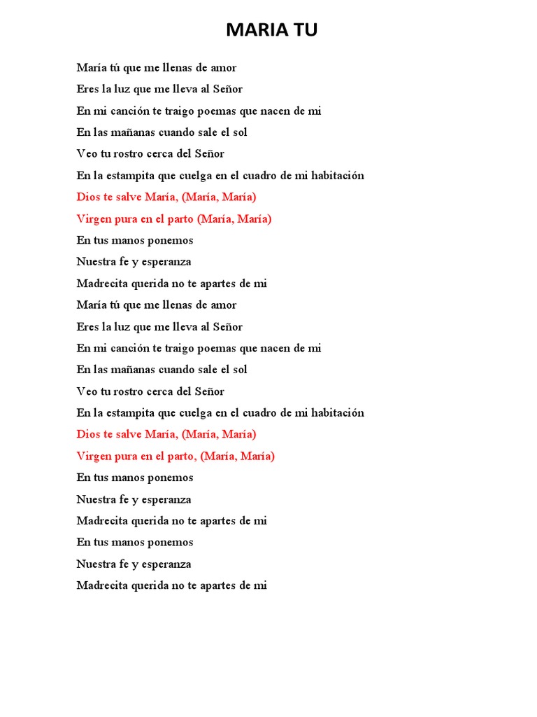 María, tú que me llenas de amor | PDF | Poesía