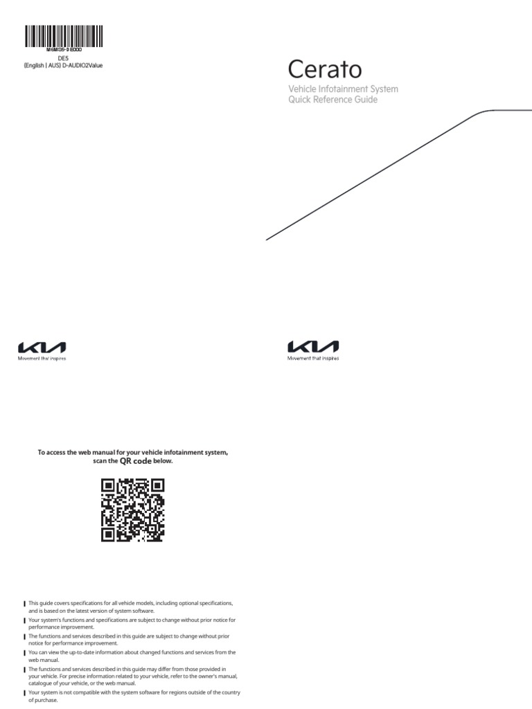 Kia Cerato Infotainment System Quick Reference Guide | PDF | Qr Code ...