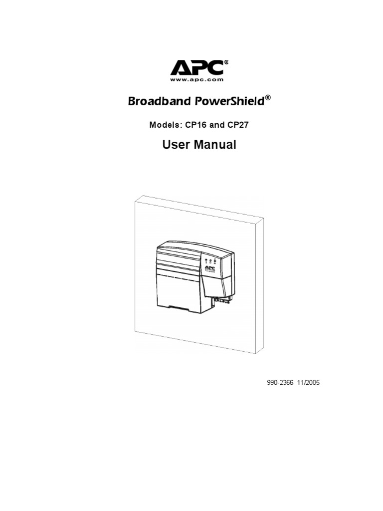 Apc Power Shield Cp27u13 Psu | PDF | Battery (Electricity) | Electronic ...