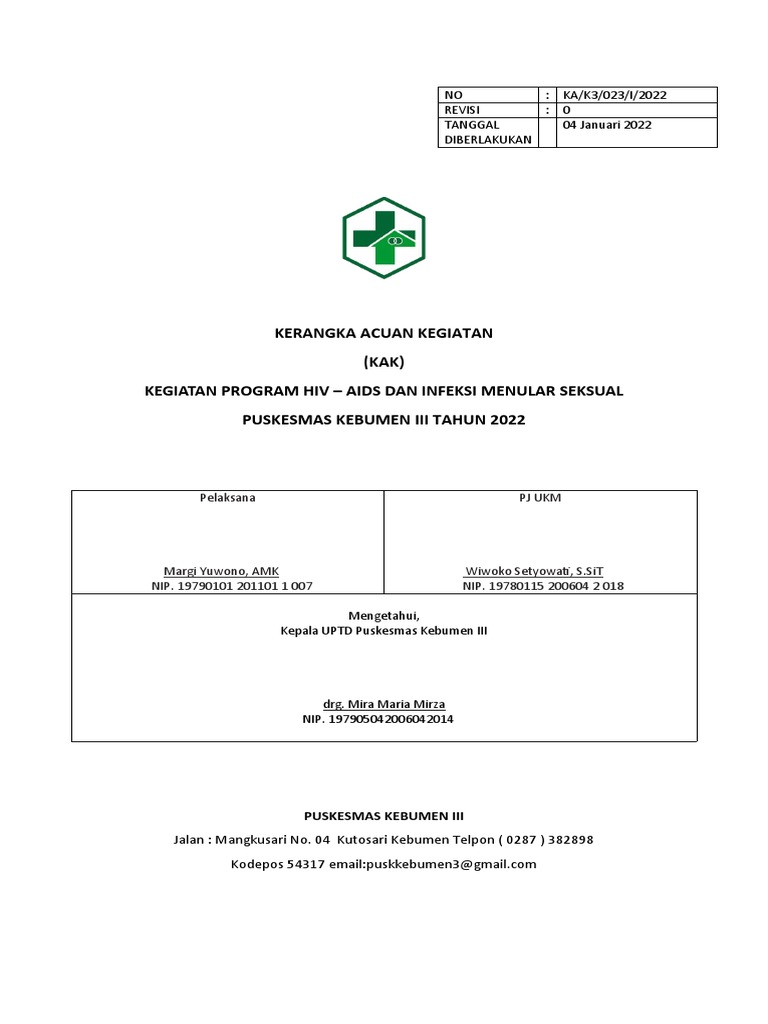 Kak Kegiatan Program Hiv Aids | PDF