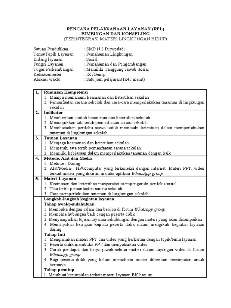 RPL BK Adiwiyata | PDF